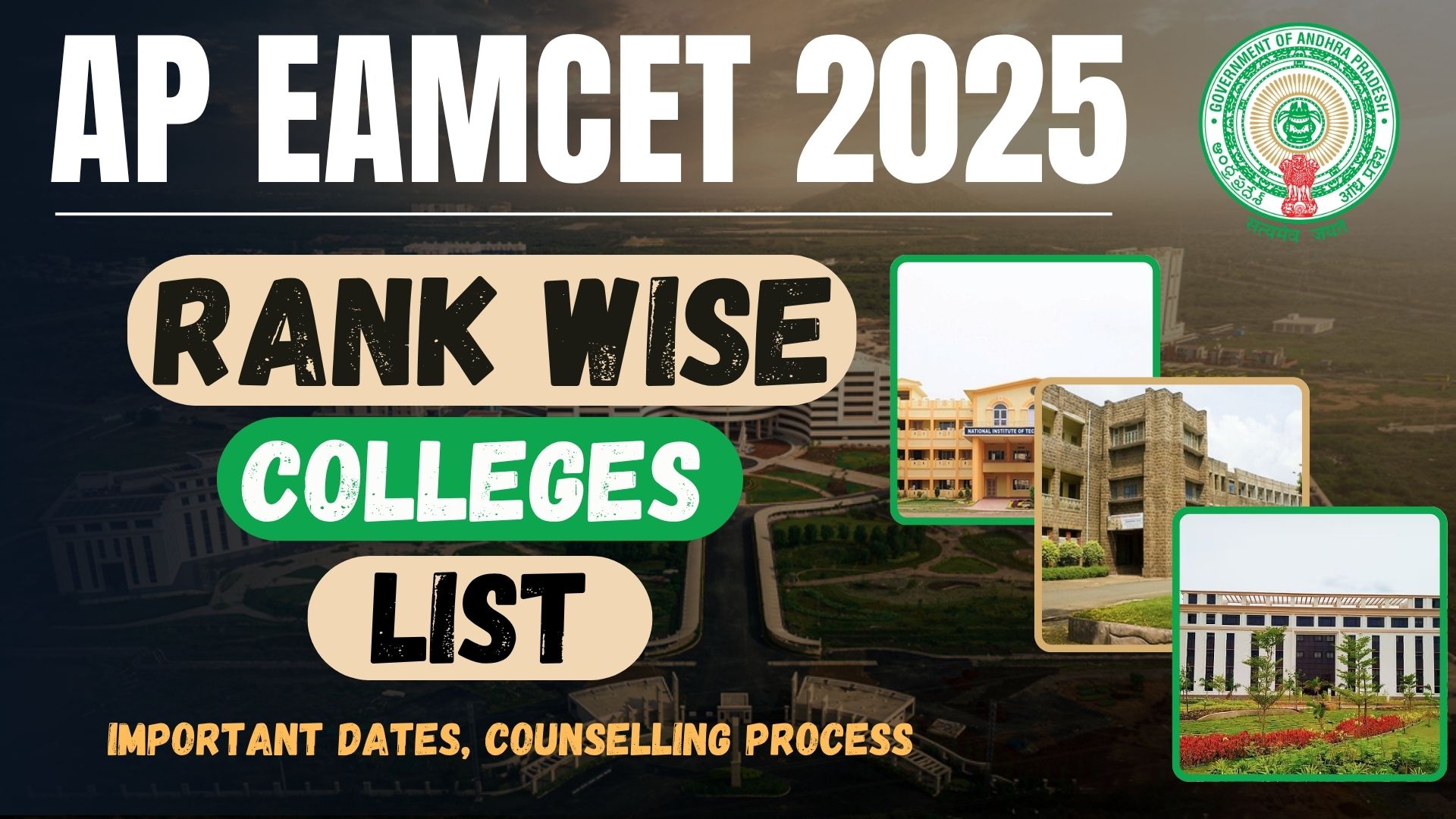 AP EAPCET Rank Wise College List 2025: Top Colleges by Rank